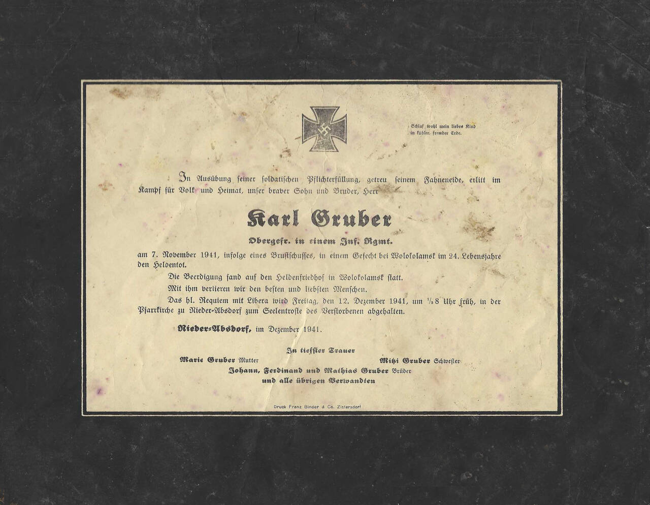 Parte Gruber Karl 1917-1941